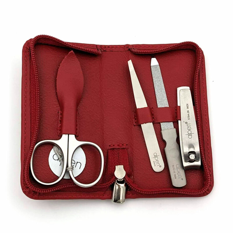 Alpen - Manikürset mit Zipp, 5-tlg., inox. (pol./matt), Rinds ...